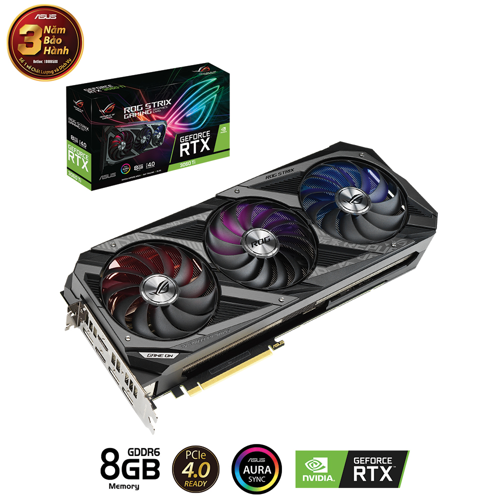 VGA Asus ROG Strix GeForce RTX™ 3060 Ti 8GB GDDR6 - Đen | Chính Hãng ...
