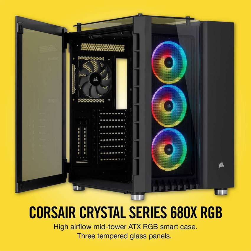 Case Corsair 680X RGB TG Black | Chính Hãng - Trả góp 0%