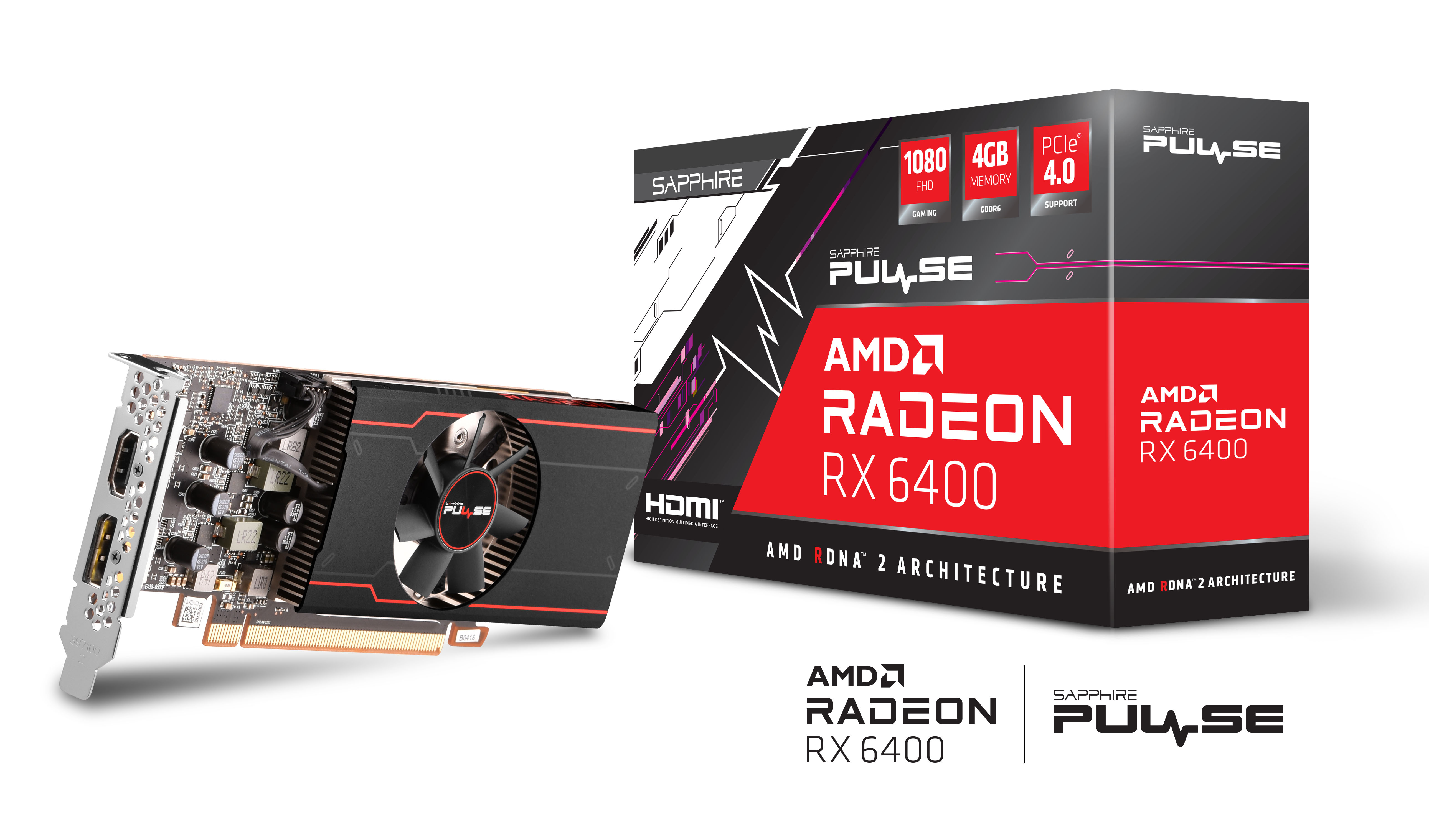 CARD SAPPHIRE PULSE AMD RADEON RX 6400 GAMING 4GB GDDR6 HDMI DP LP CARD SAPPHIRE PULSE AMD RADEON RX 6400 GAMING 4GB GDDR6 HDMI DP LP